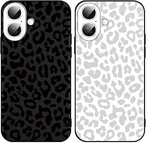 Amazon.com: RUMDEY 2 Pack Cute Cheetah Print for iPhone 16 6.1 Inch Phone Case, Luxury Leopard ...