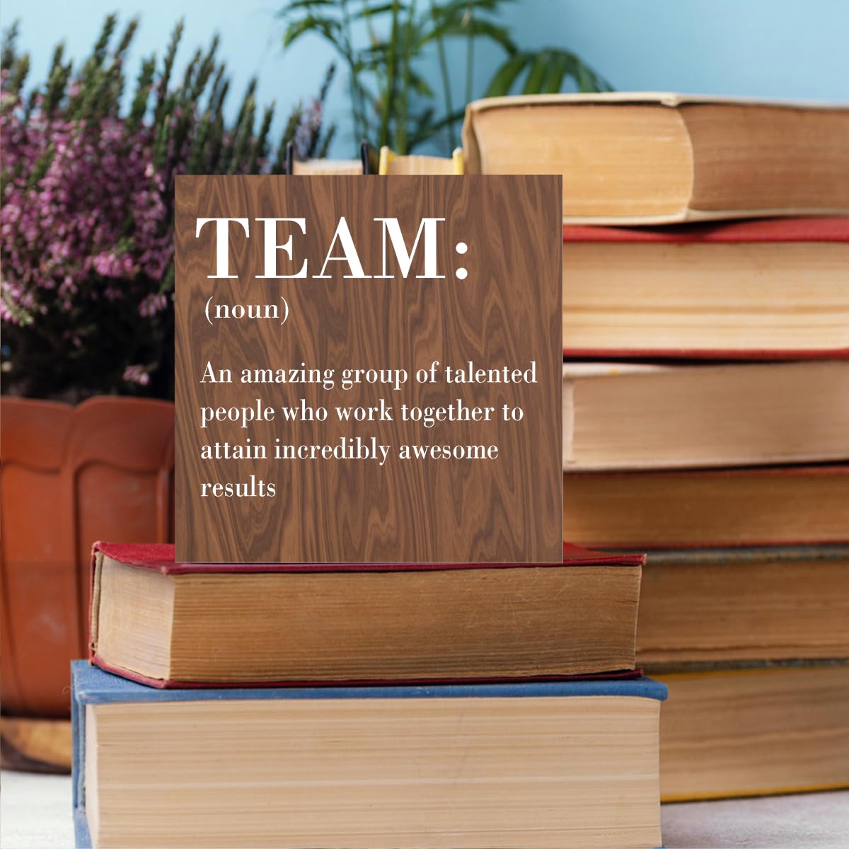 Snapklik.com : Inspirational Team Noun Office Decor Desk Decor Wooden ...