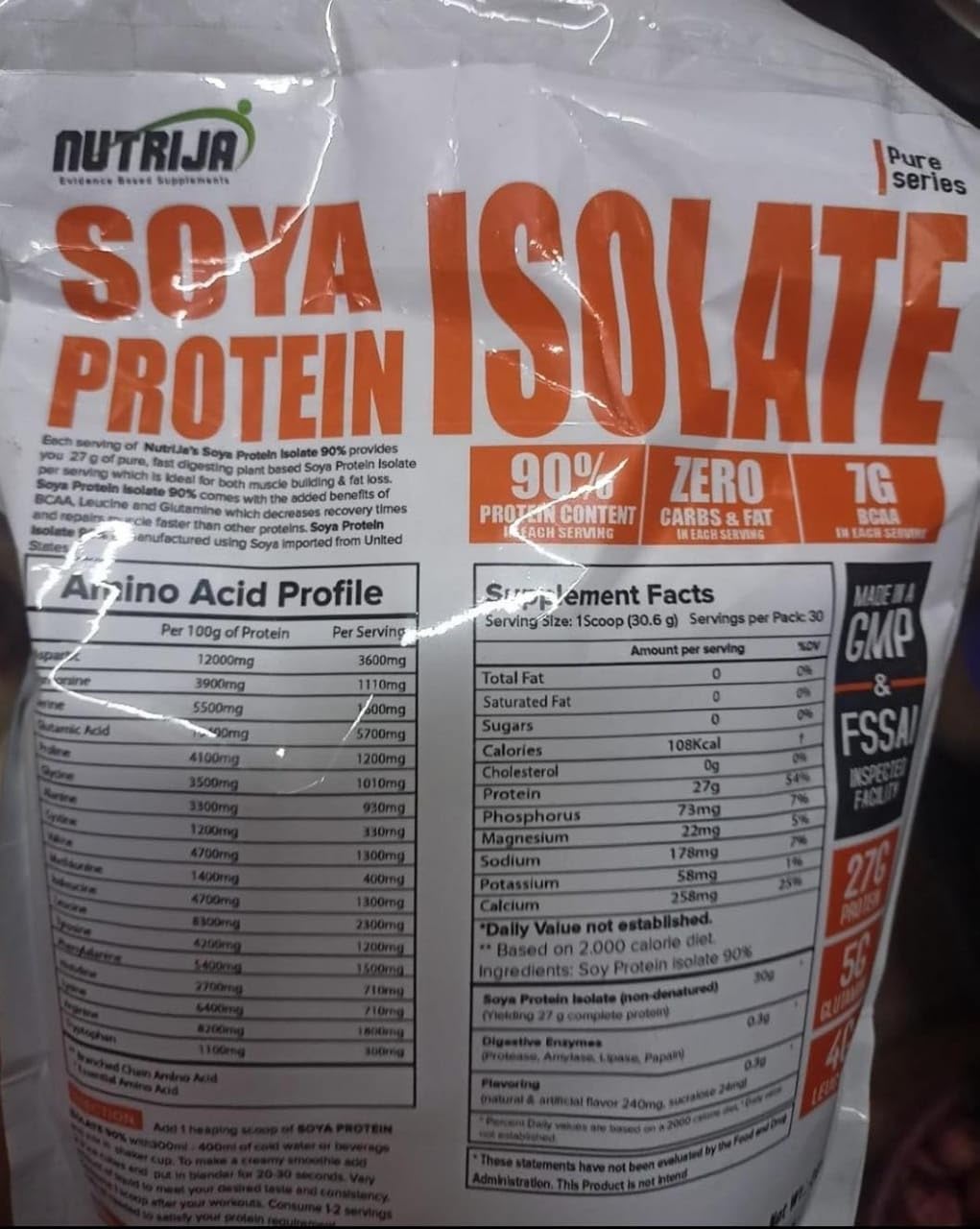 NutriJa Soya Protein Isolate 90% with Added Digestive Enzymes for ...
