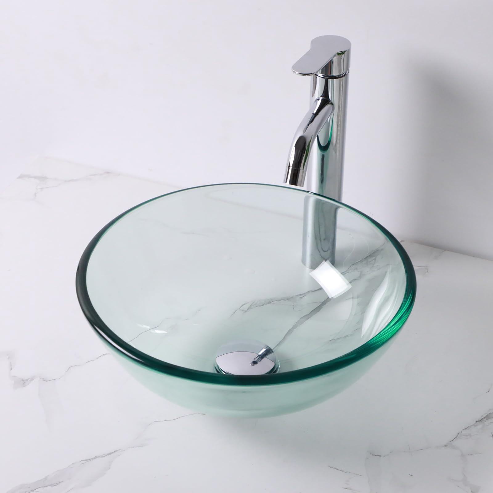Snapklik.com : Lordear Glass Vessel Sink Bathroom Sink 13 X 13 Inch ...