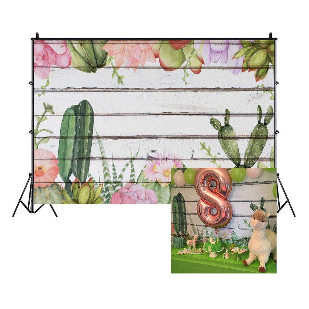 5x3ft Wood Board Cactus Backdrop For Photoshoot Kids Birthday Party ...