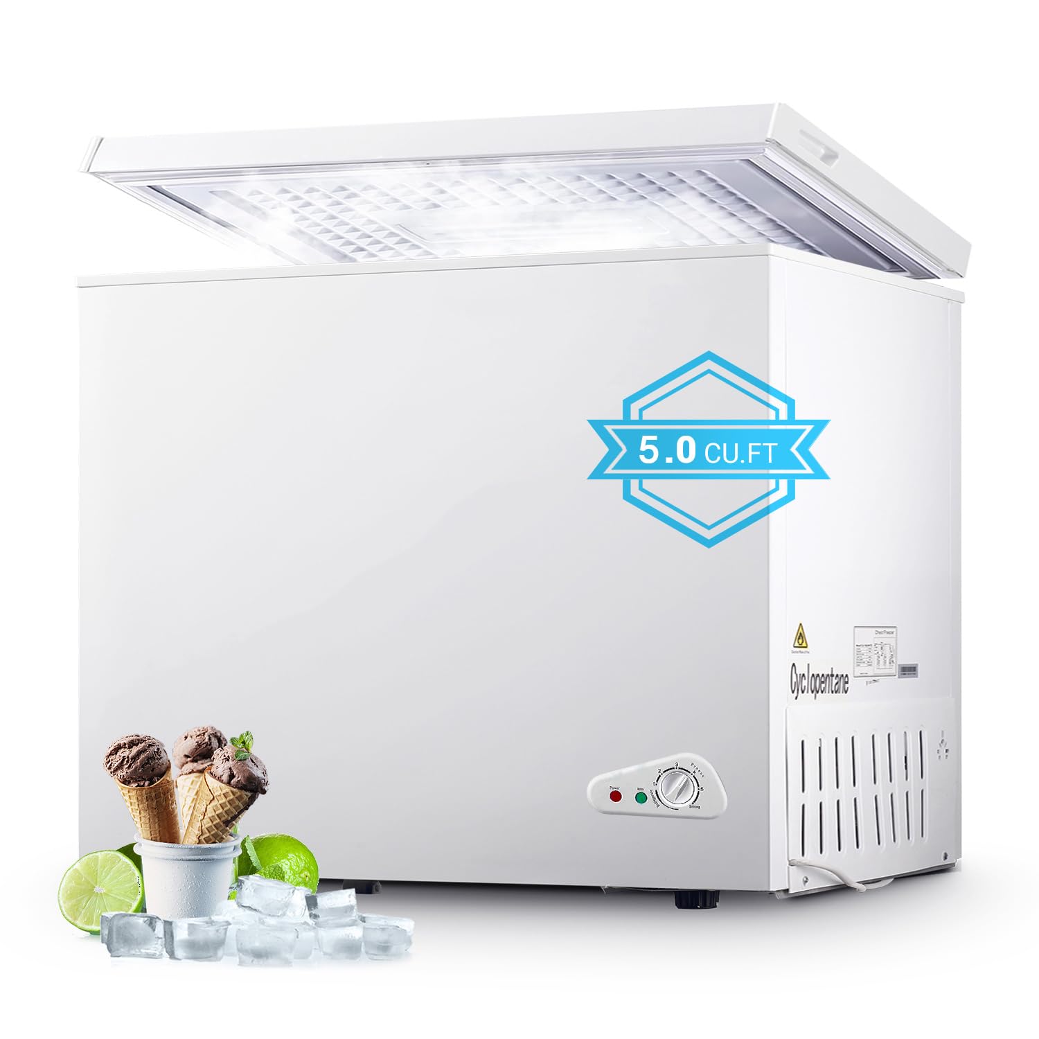 Snapklik.com : Small Deep Freezer 5.0 CuFt Mini Chest Freezer