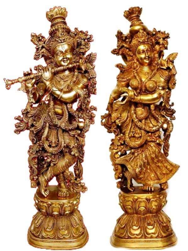 Buy Anant Radha Krishna Statue Made in Brass - Hindu God Religious ...