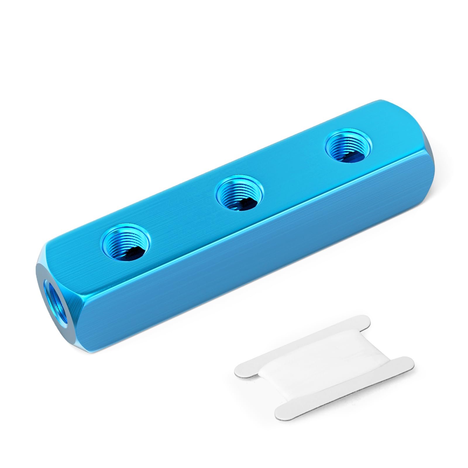 TAILONZ PNEUMATIC 1/4″ Blue 3 Way 6 Port Pneumatic Shunt Aluminum Block ...