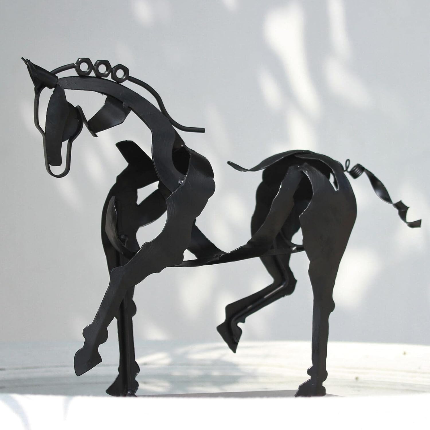 SunBlogs Art Handmade Horse Statue - Unique Rustic Decor for Office ...