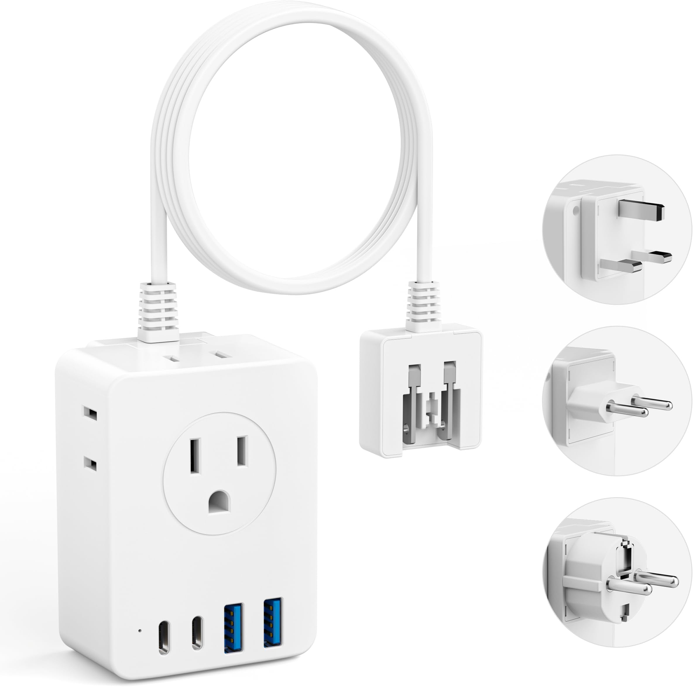 Amazon.com: Kakyanill European Travel Plug Adapter, 5ft Detachable ...