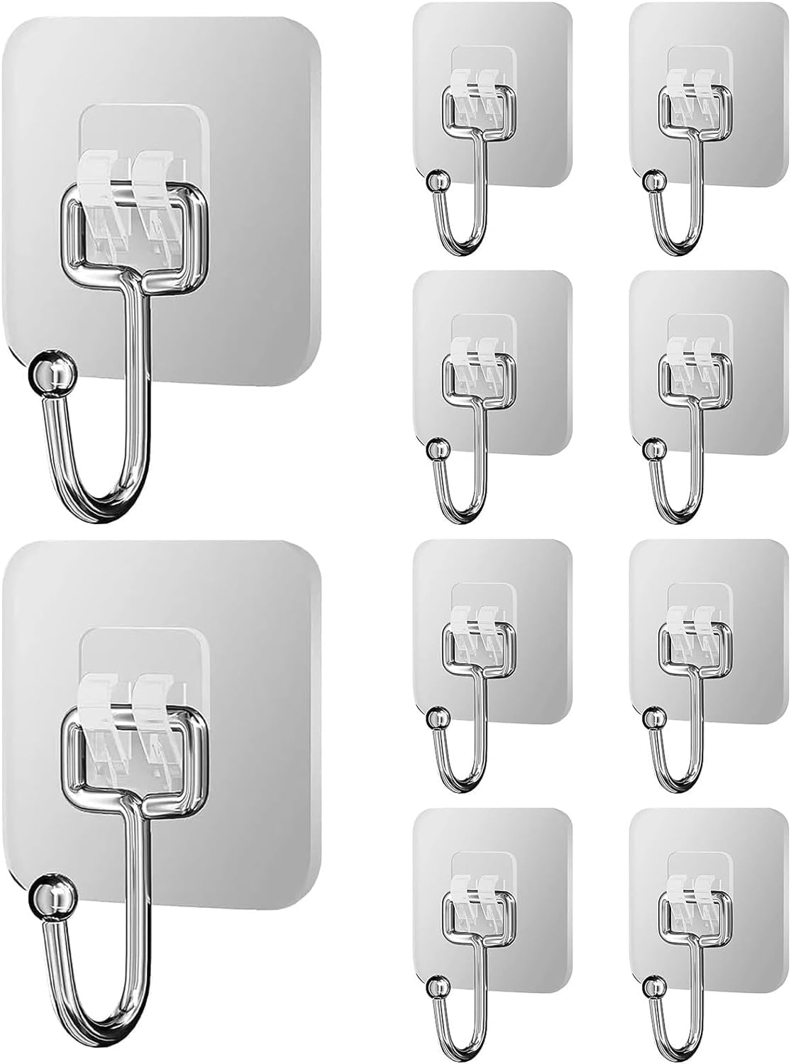 Amazon.com: Stainless Steel Large Wall Hooks (Pack of 10) - Heavy Duty ...