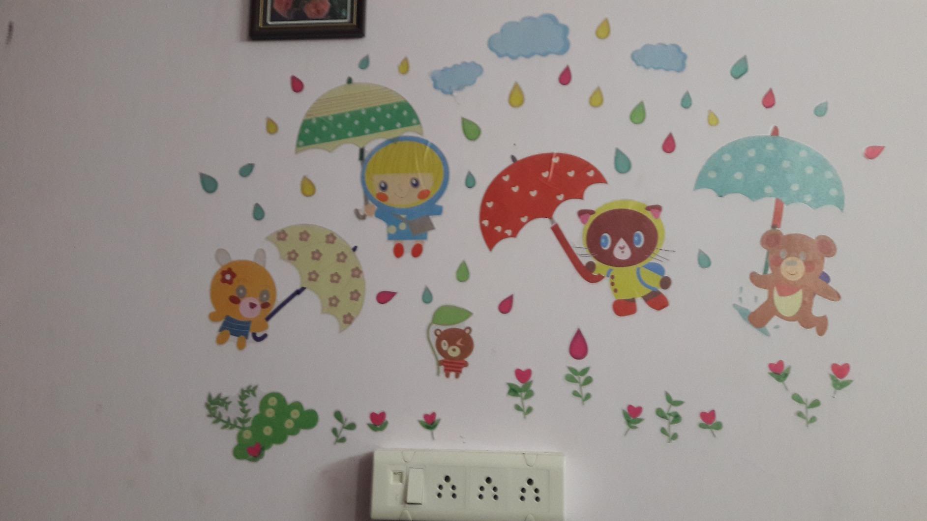 Buy Decals Design 'Cartoon Monsoon in a Kindergarten' Wall Sticker (PVC ...