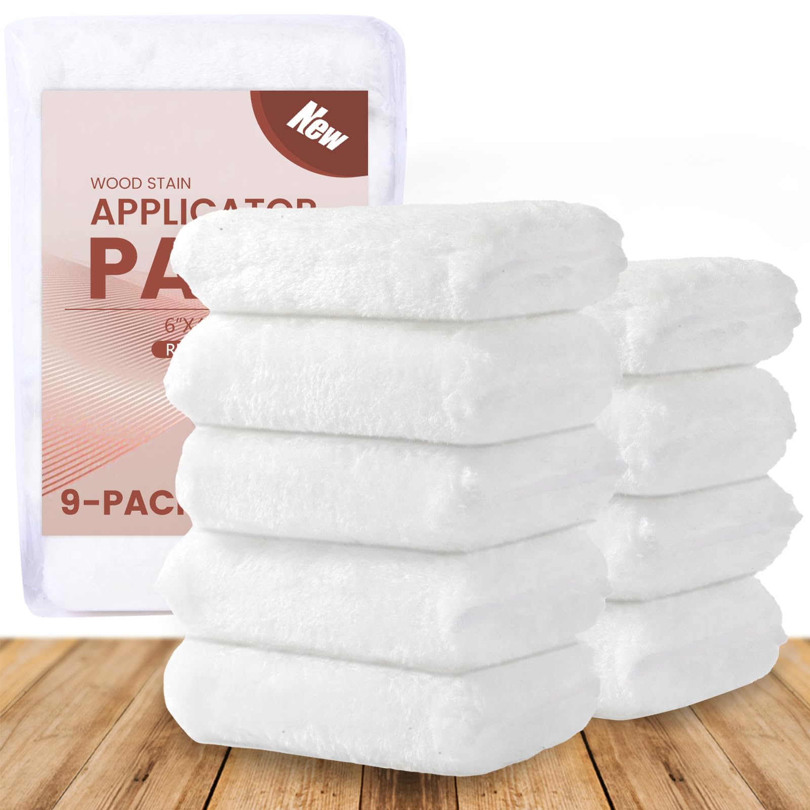 9 Pack Wood Stain Applicator Pads, Lint, Snag Free Applicator Pads,for ...