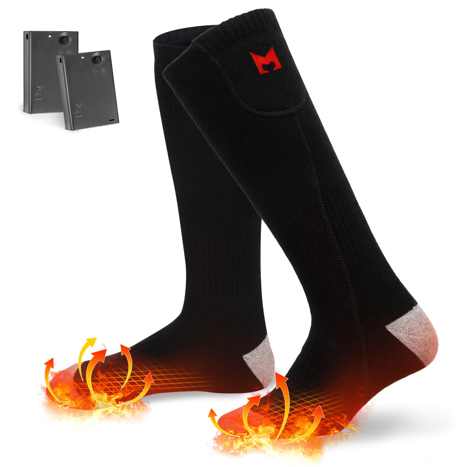 Kuomih Heated Socks for Men Women, Battery Heated Socks, Electric ...
