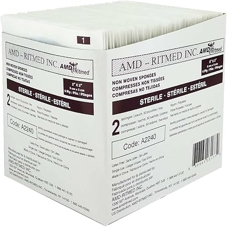 AMD-Ritmed BX/50 NON-WOVEN, STERILE GAUZE SPONGE, 2IN X 2IN 4PLY, GRADE ...
