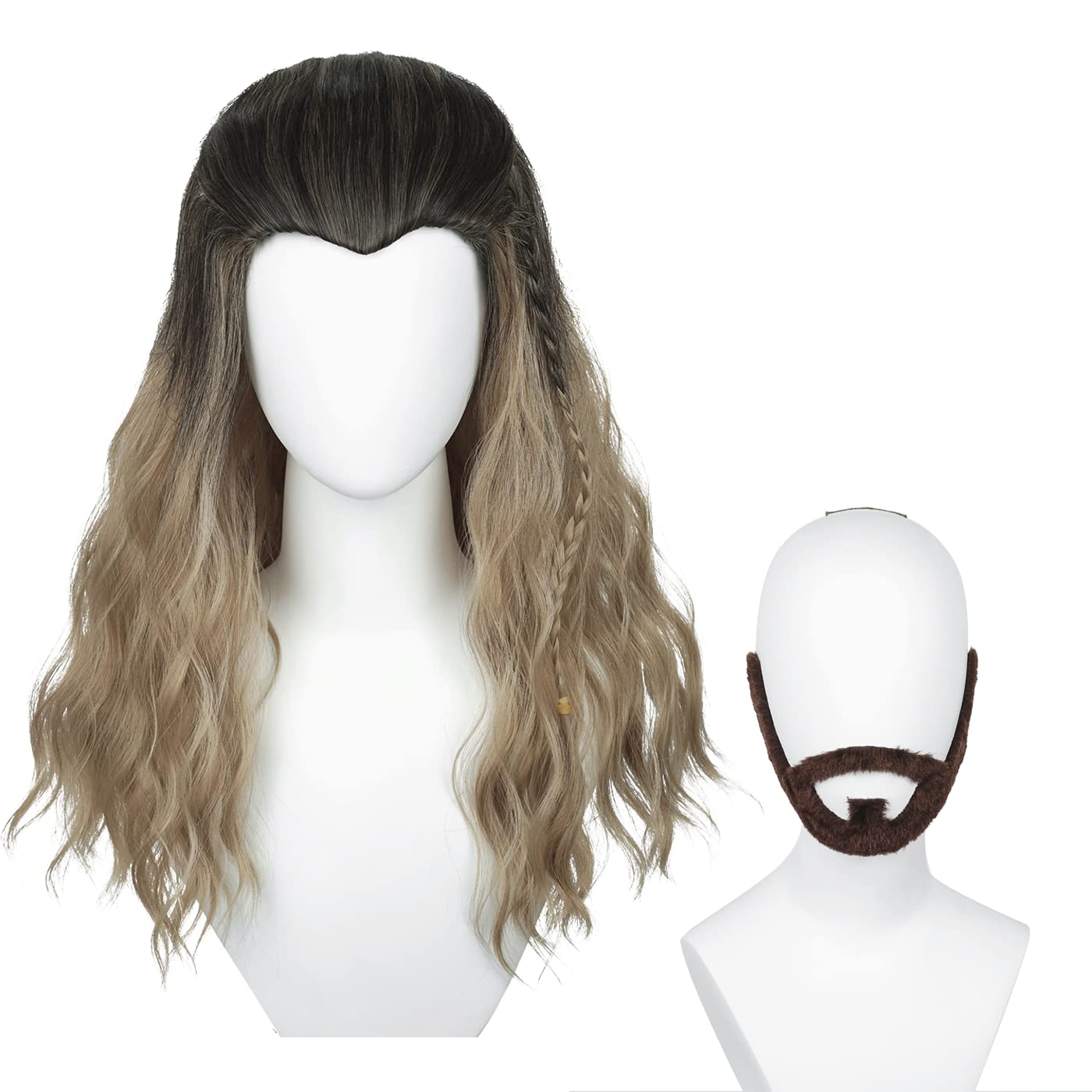 Amazon.com: Long Wavy Wig for Thor Cosplay Wig Ombre Black Blonde Wig ...