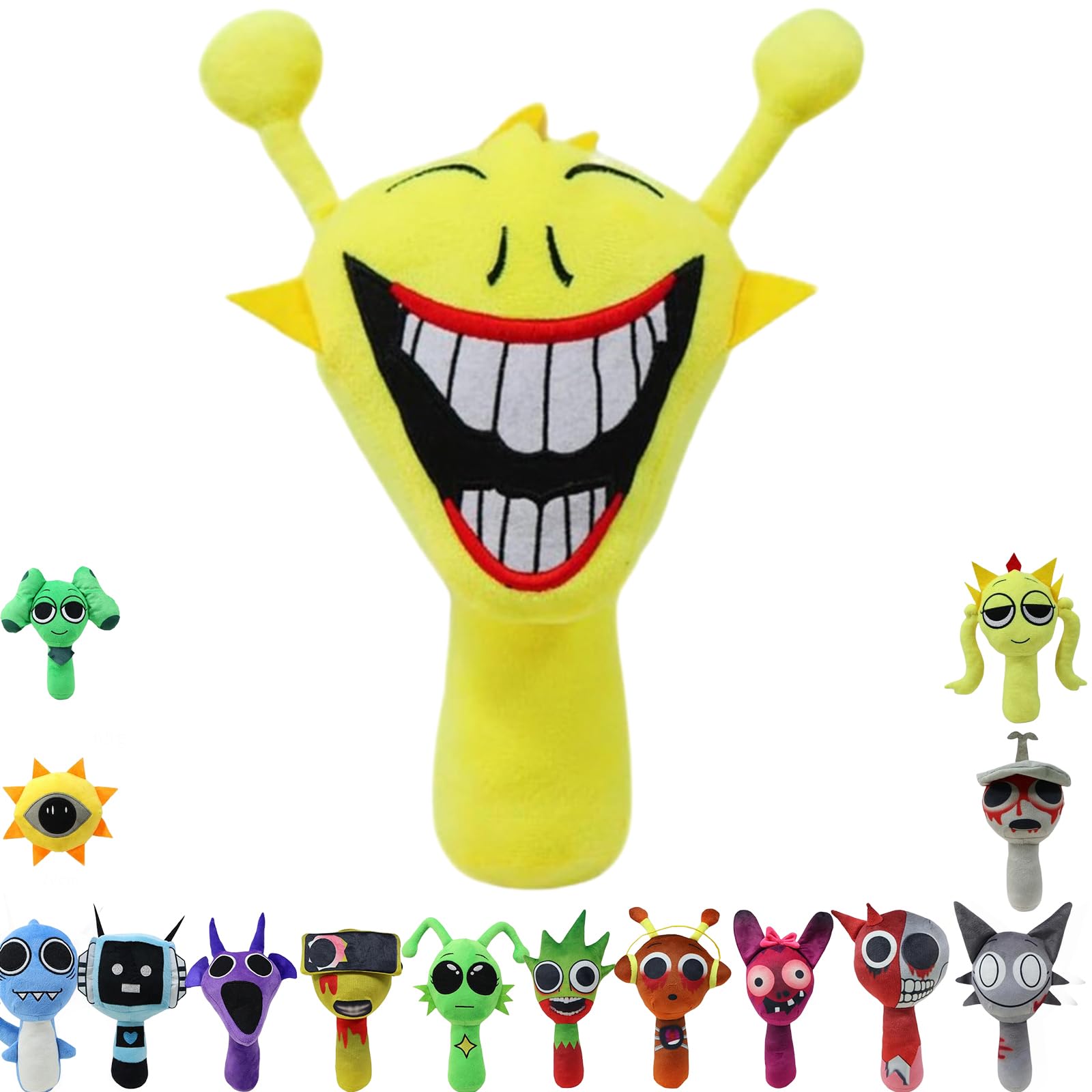 CSZALHLS Sprunki Plush, Mutant Sprunki Horror Wenda Plushies Gray Simon ...