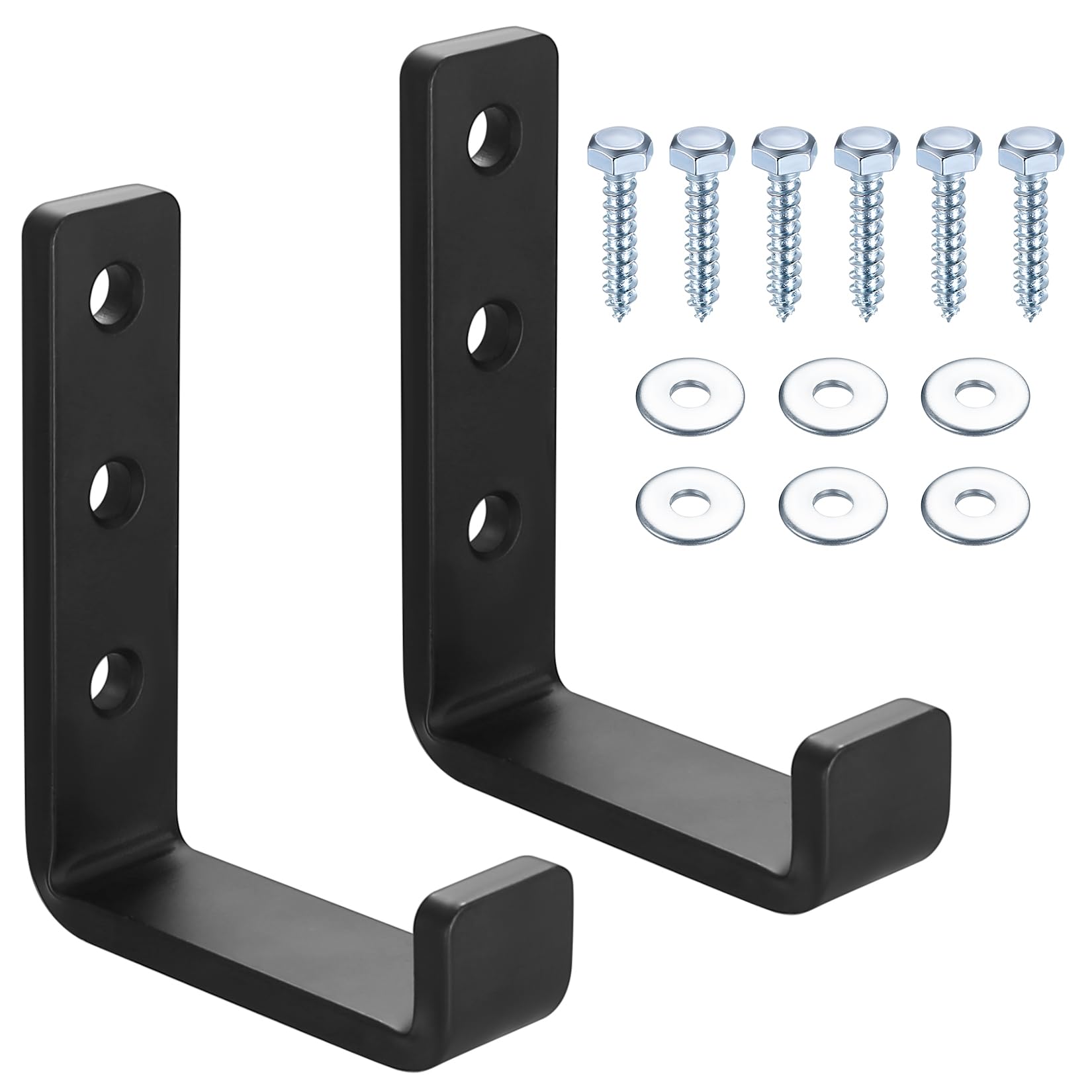 Qeapug 2 Pcs Garage Hooks, Heavy Duty Wall Hooks, J Shape Hooks, Metal ...