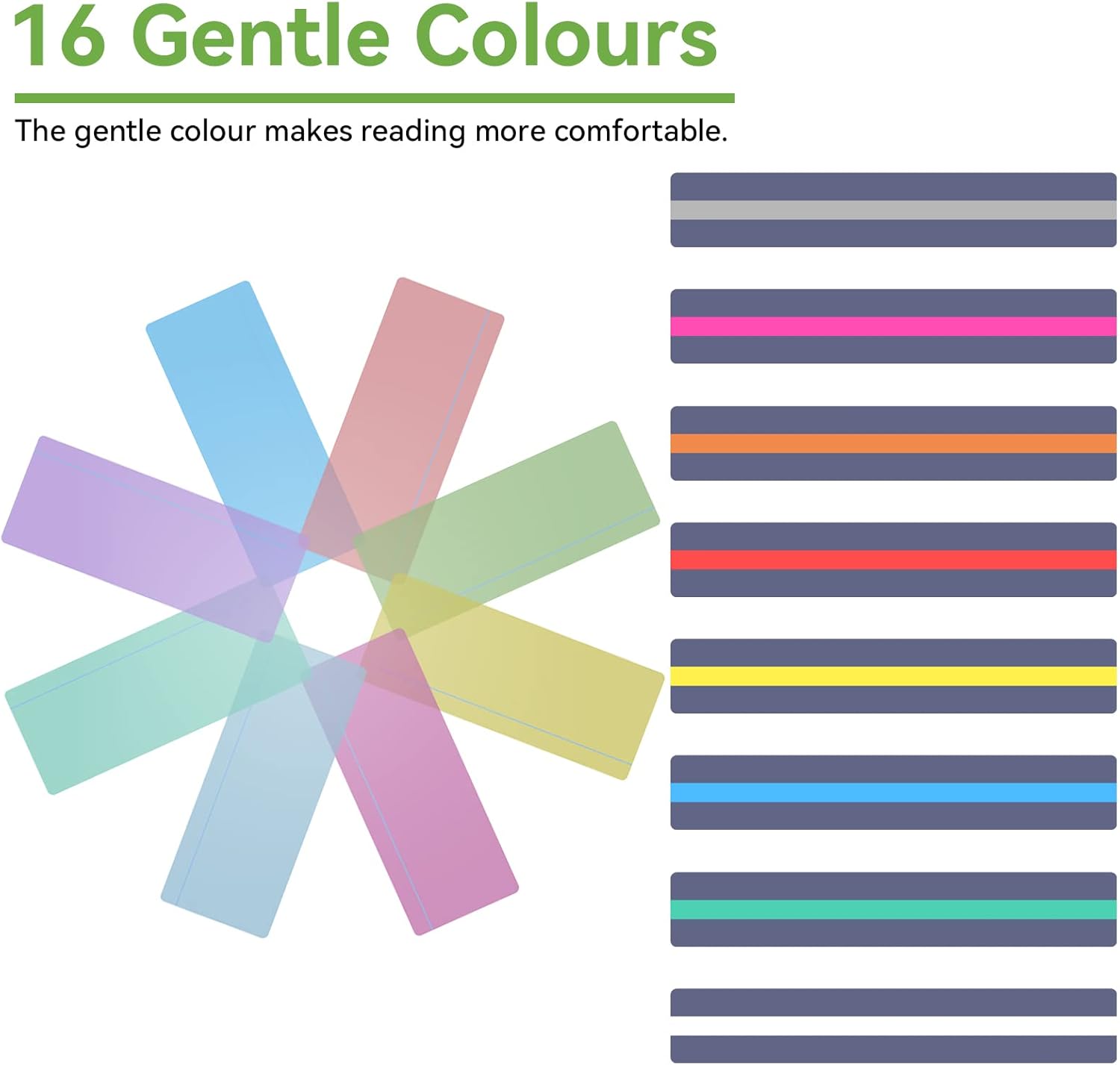 Dyslexia Overlays, 16 Pcs Coloured Dyslexia Aids for Children, Reading ...
