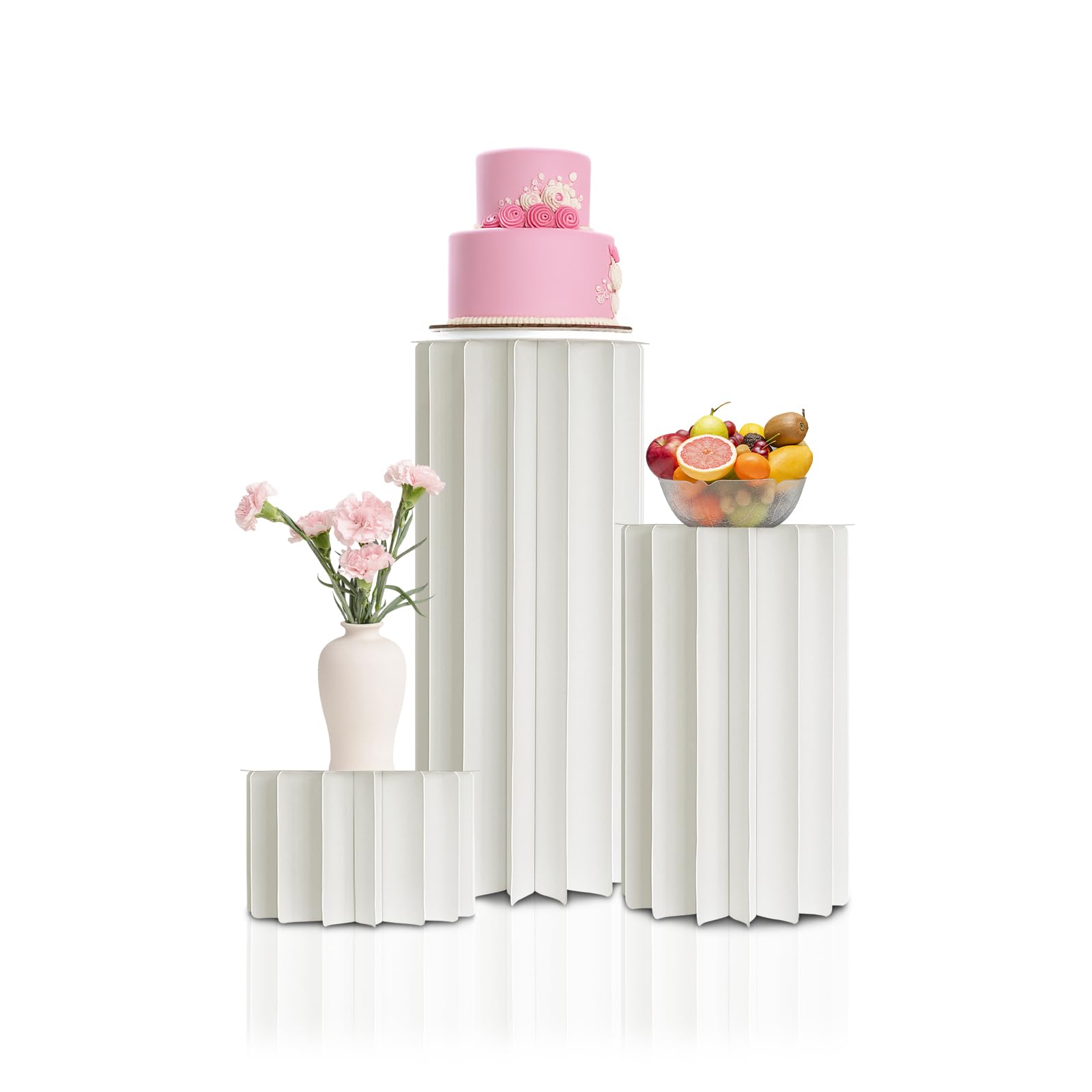 Amazon.com: Cylinder Stands for Party 3Pcs Round Pedestal Stand Cake ...