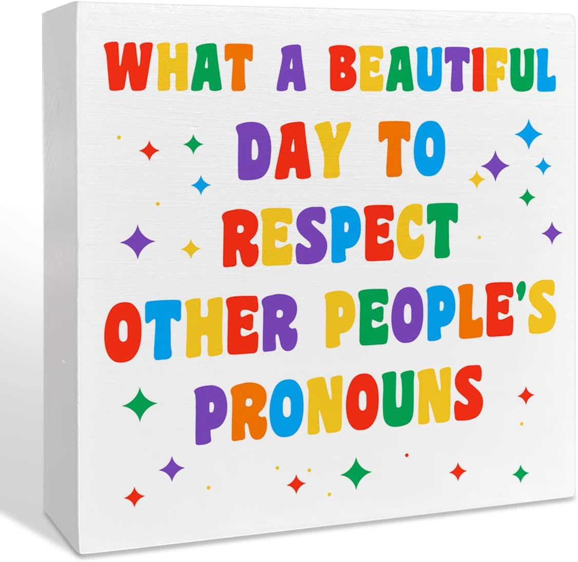 Amazon.com: LGBT Wooden Box Sign, LGBTQ Home Office Desk Decor, Rainbow ...