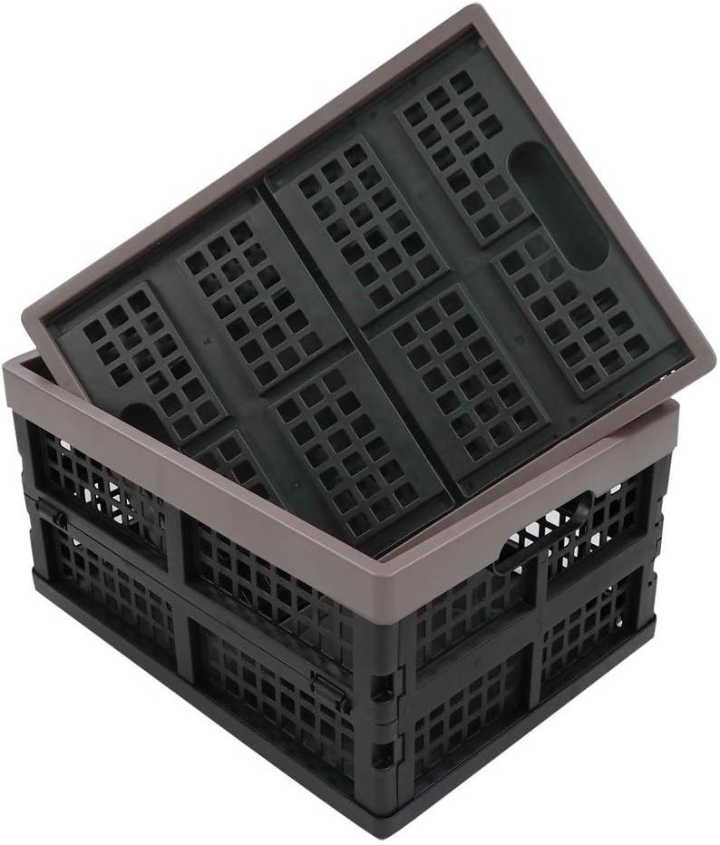 Amazon.com : Nicesh 2-Pack Plastic Collapsible Storage Crate, 15 L ...