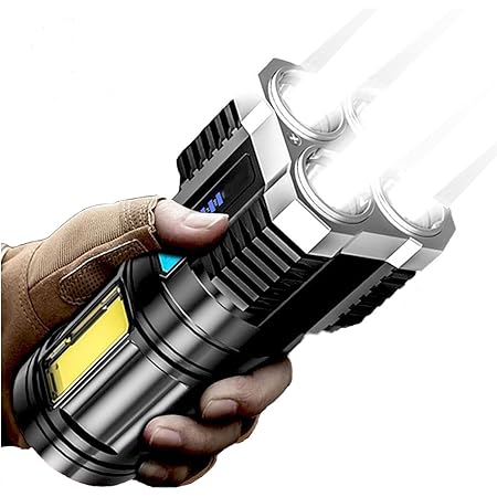 Five-Nuclear Explosion Led Flashlight Strong Light Rechargeable Super ...