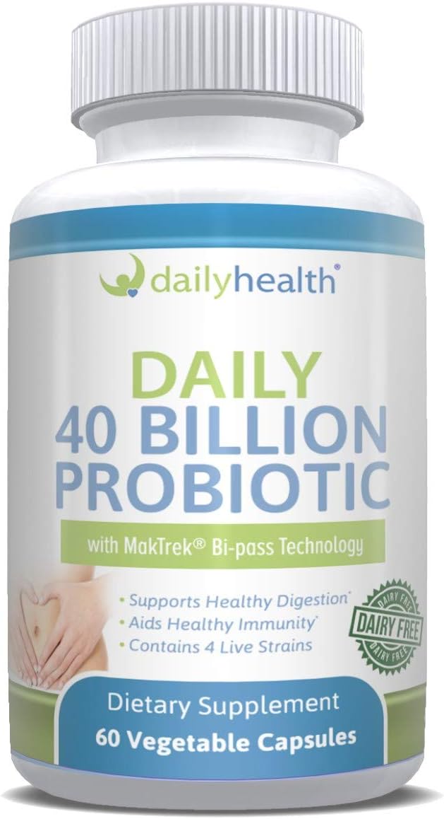 Amazon.com: Daily Probiotic 40 Billion CFU MakTrek Bi-Pass Technology ...