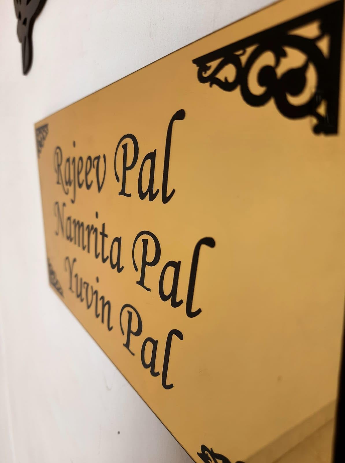 Vectopic? Customized Self Adhesive Name Plate | Black & Gold Engraving ...