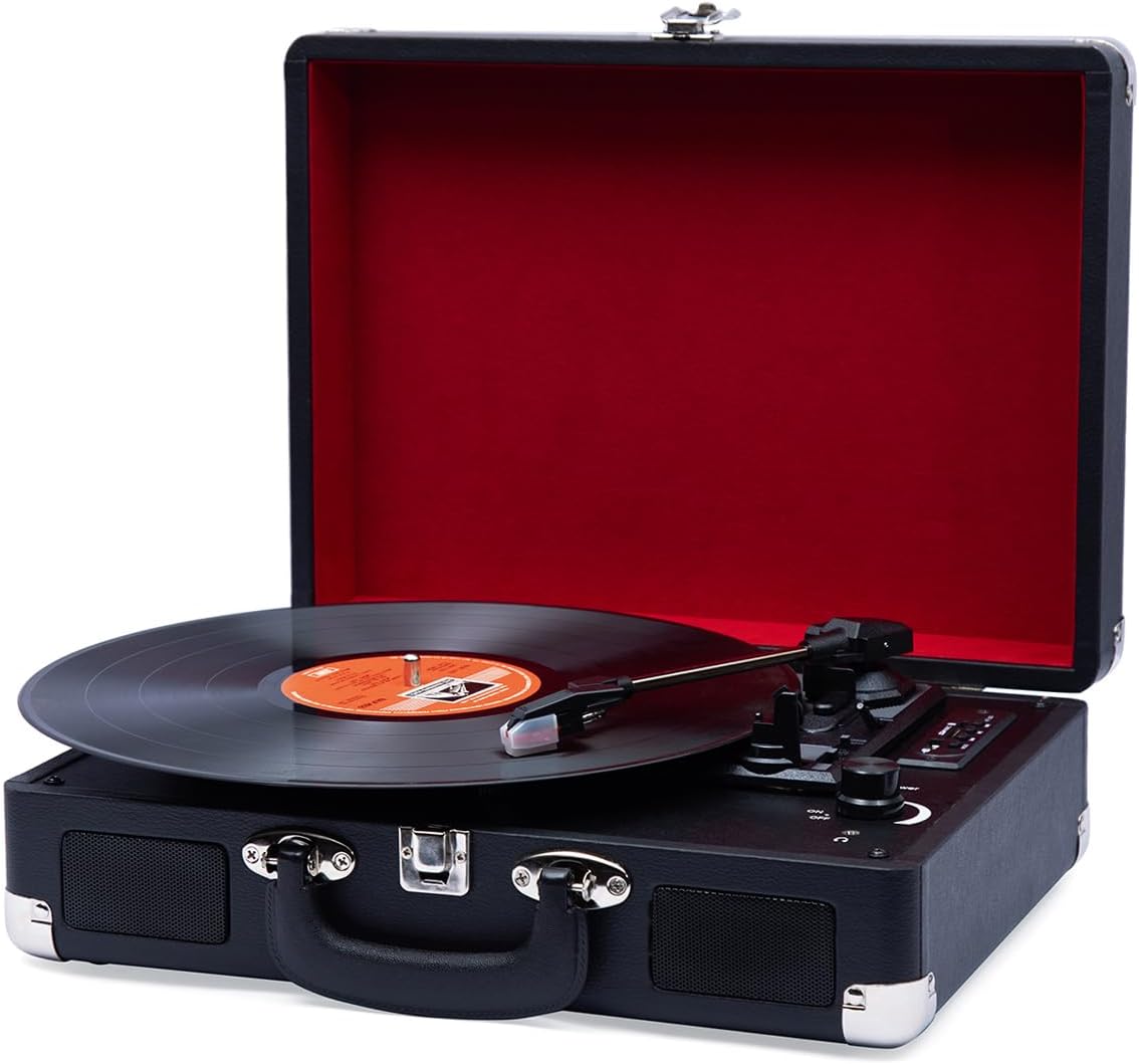 Claw Stag Portable Vinyl Record Player Turntable with Built-in Stereo ...
