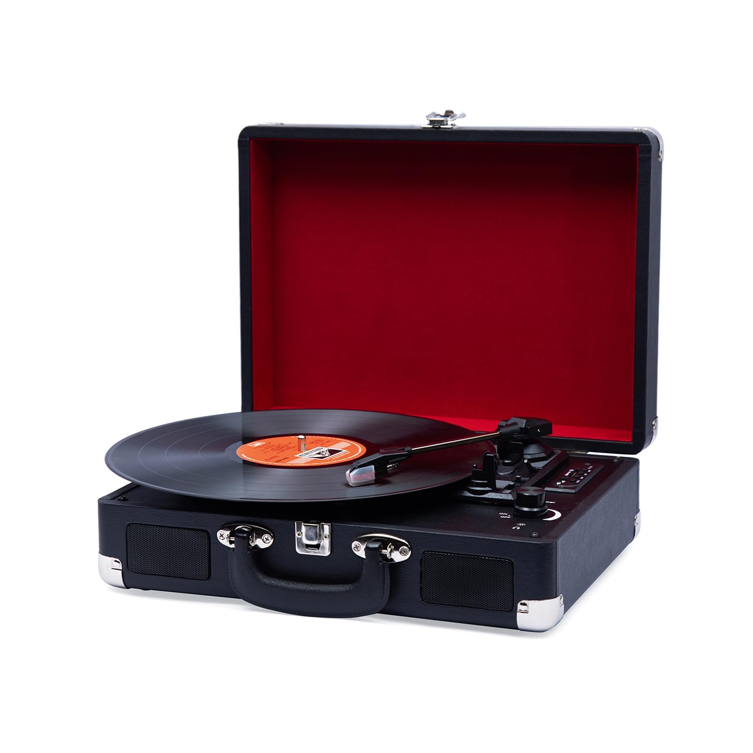 Hiniso Vintage 3-Speed Bluetooth Portable Suitcase Record Player with ...