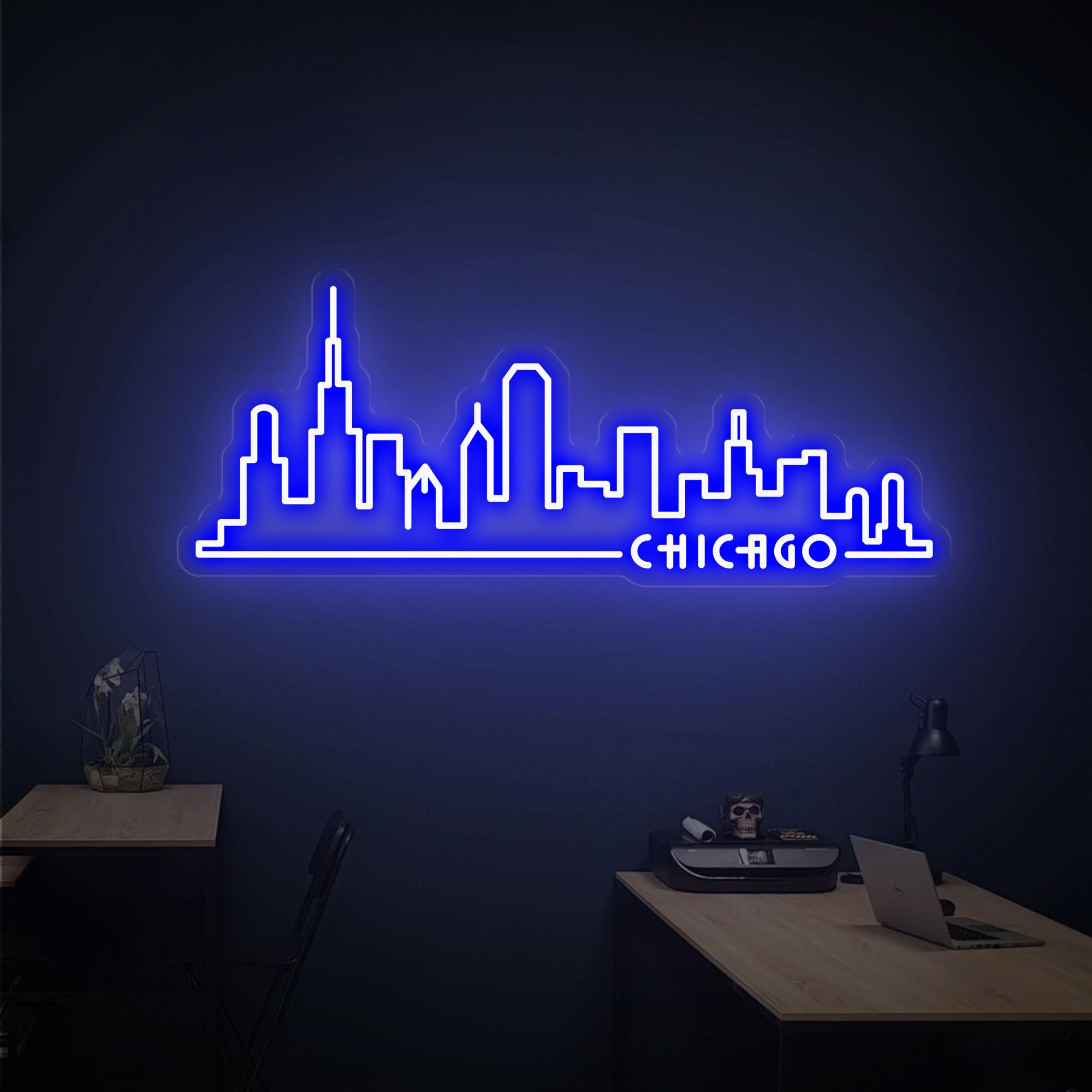 Amazon.com : Ralote-Custom neon sign,Chicago Skyline, Skyline Neon sign ...