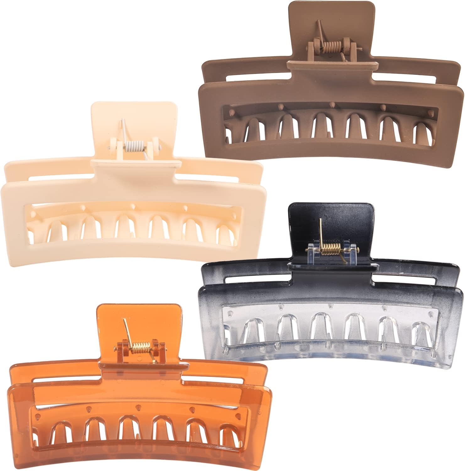 Amazon.com : 5 Inch Large Claw Clips For Thick Hair, 4PCS Square Hair ...