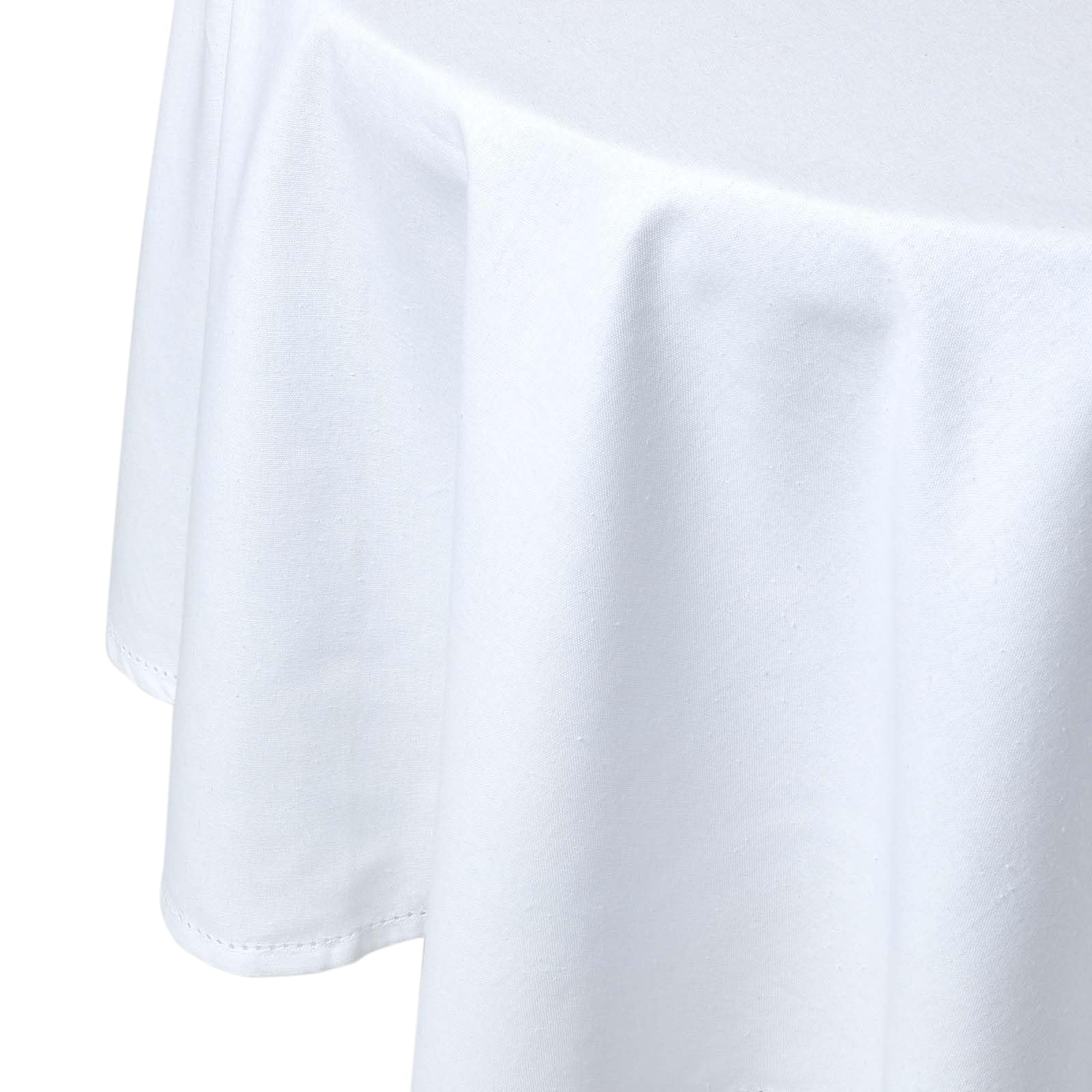 HOMESCAPES Nappe de Table Ronde, Linge de Table en Coton uni Blanc ...