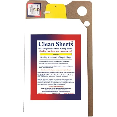 Amazon.com: Clean Sheets, CS-200 Auto Body, Mixing Board Tear-Off Quick ...