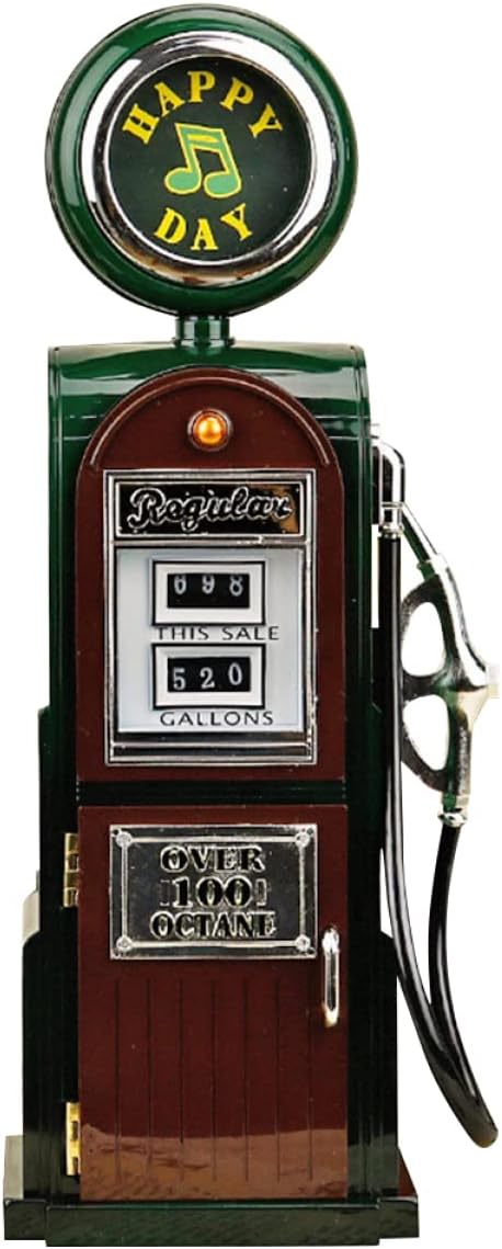 HOMSFOU Vintage Music Box gas station pump decor vintage musical box ...