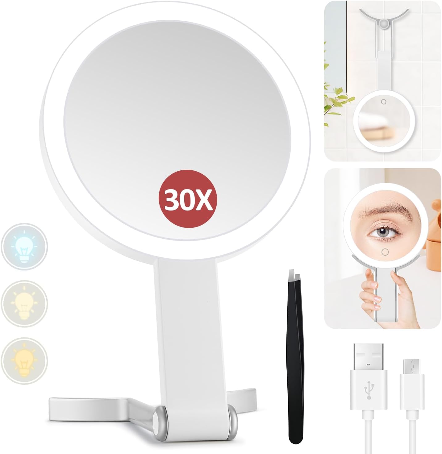 Amazon.com : MIYADIVA Lighted Makeup Mirror, 20X Magnifying Mirror with ...