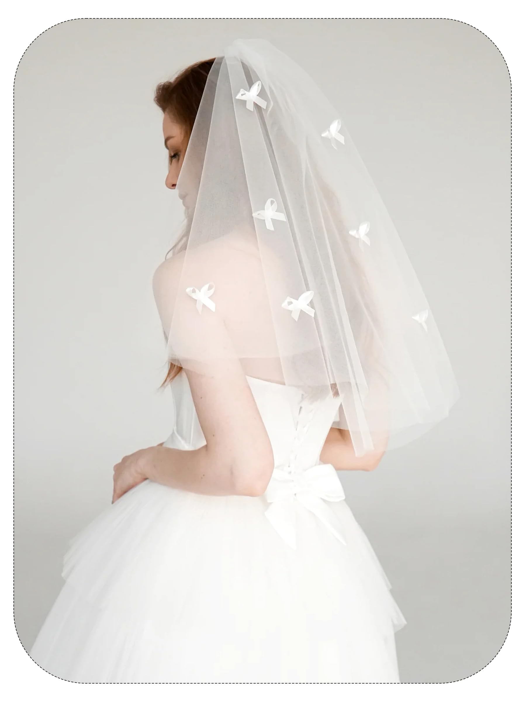 Amazon.com: YAEISM Mini Bow Veils Short White Wedding Hair Accessory ...