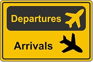 Amazon.com: NZKLT Aluminum Vintage Retro Airport Departure Sign ...