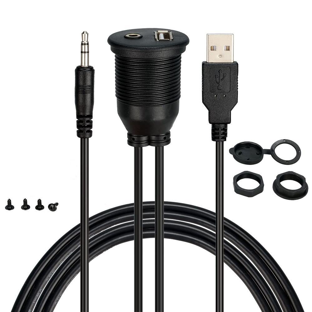 Amazon.com: Beeiee USB AUX Flush Mount Cable, USB 3.0 & 3.5mm Car Mount ...