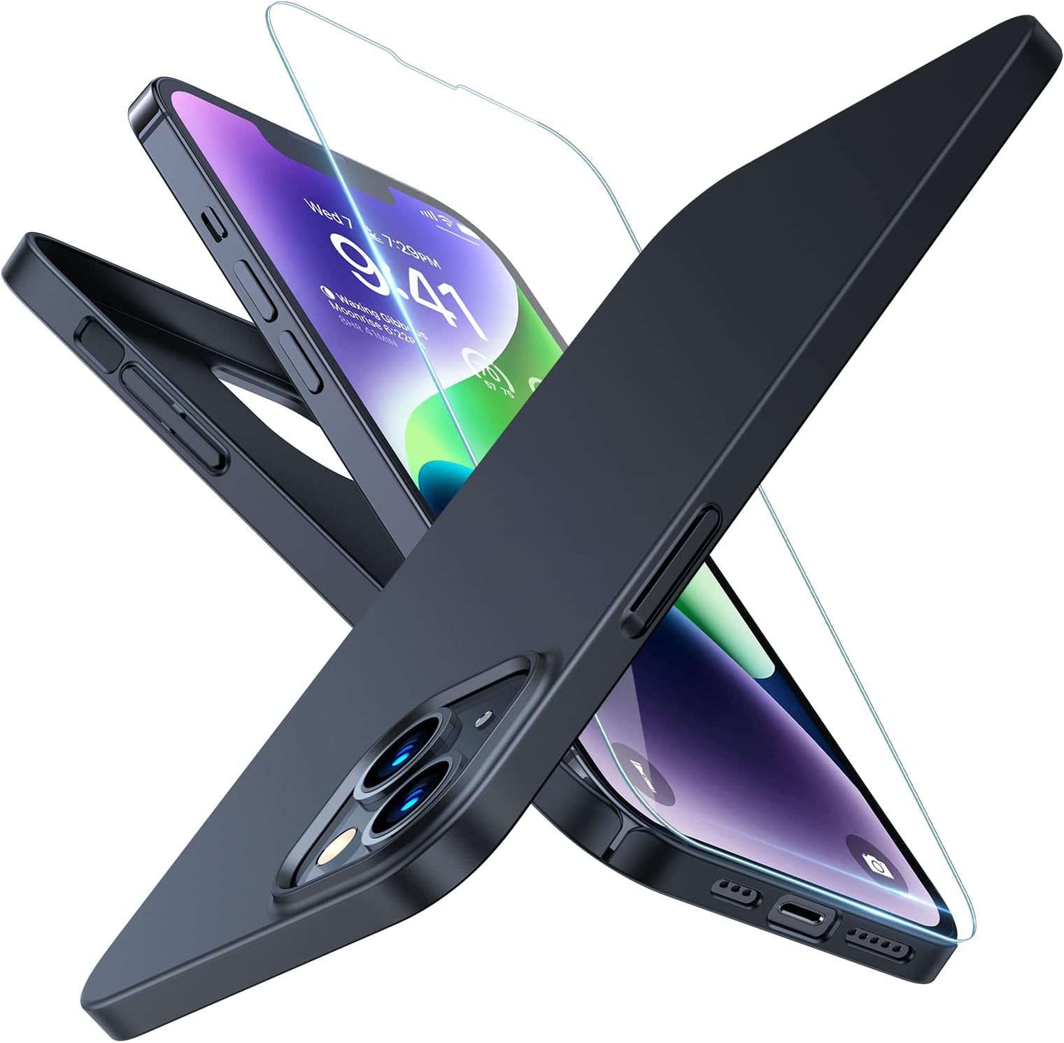 Amazon.co.jp: TORRAS iPhone 13 mini 用 ケース 軽量 ガラスフィルム付属 マット質感 さらさら手触り 指紋 ...