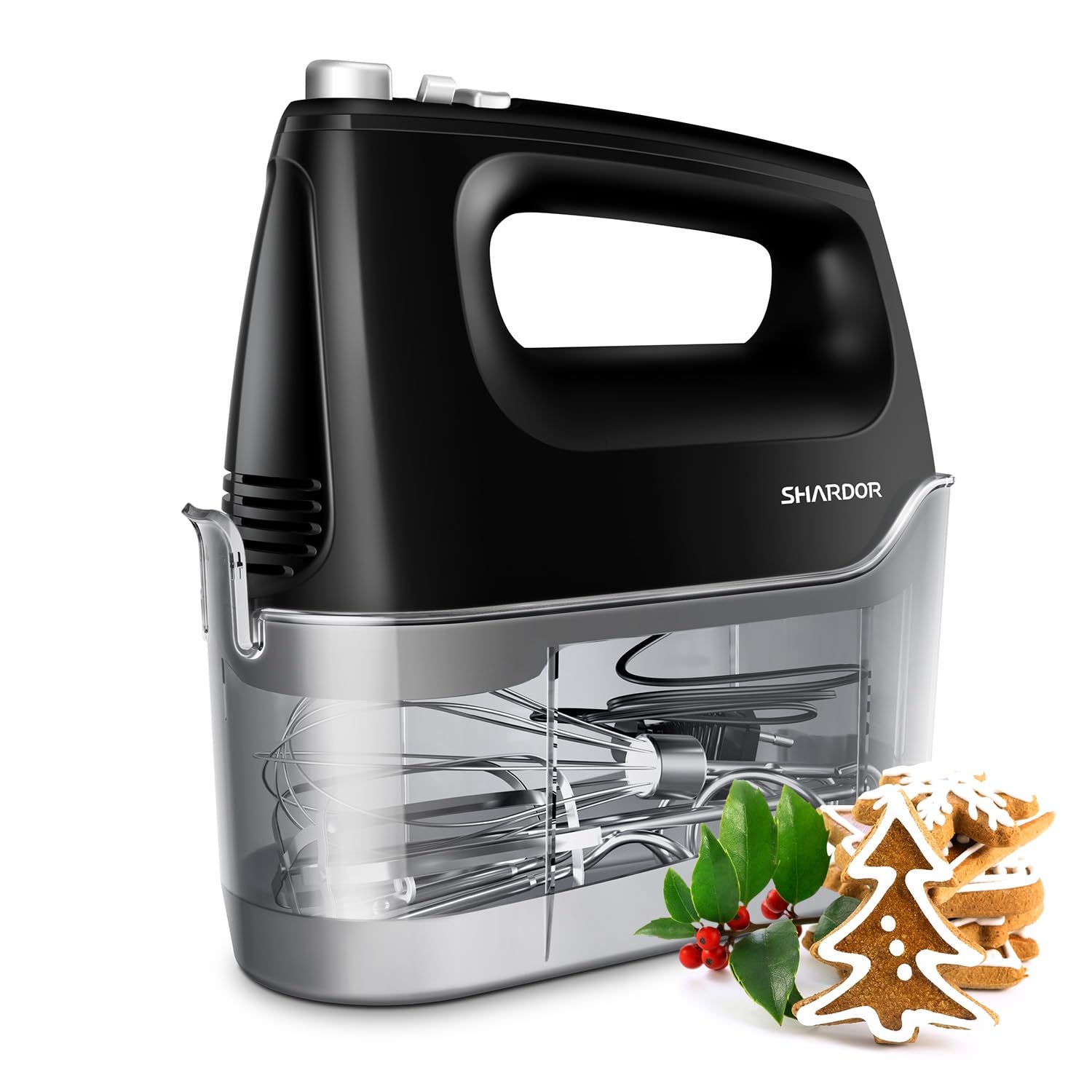 SHARDOR Hand Mixer Electric Whisk, 400W All-Pure Copper Hand Whisk,6 ...