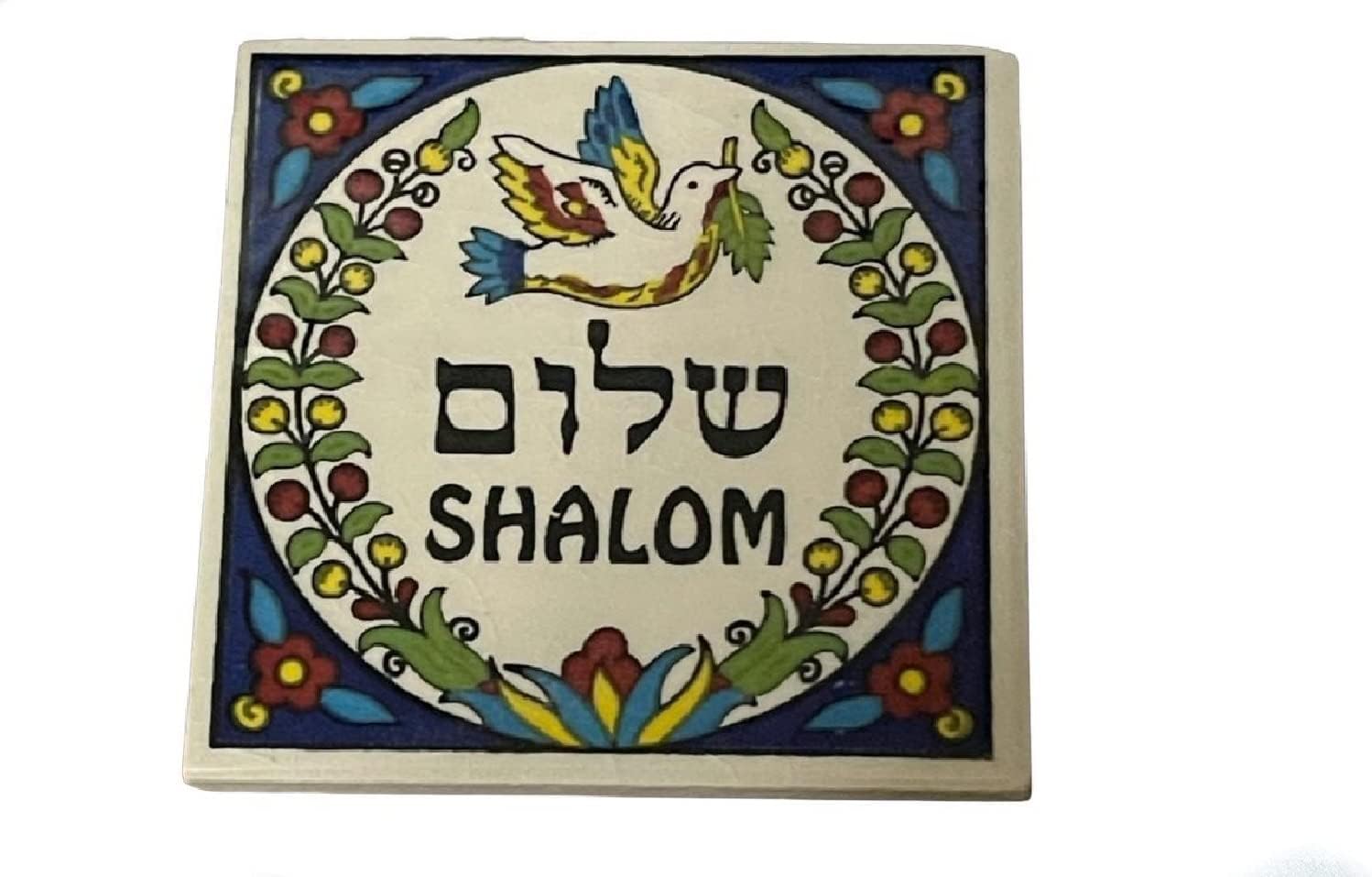 Amazon.com: Shalom Hebrew Peace Display Ceramic Fridge Magnet 3 ...