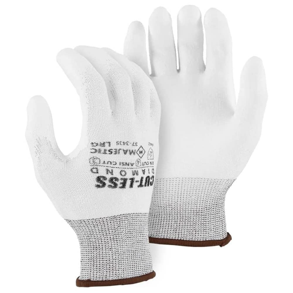 Majestic 37-3435 Cut-Less Diamond Seamless Knit Glove with Polyurethane ...