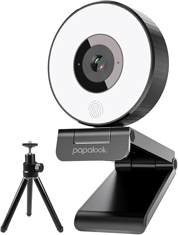 Amazon.com: papalook 1080P Webcam with Ring Light and Tripod, PA552 ...