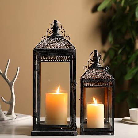 Amazon.com: TRIROCKS Set of 3 Decorative Hanging Lantern 19'' High ...
