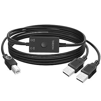 Amazon.com: Printer Cable Splitter 2 in 1 Out,Printer Splitter for Two ...