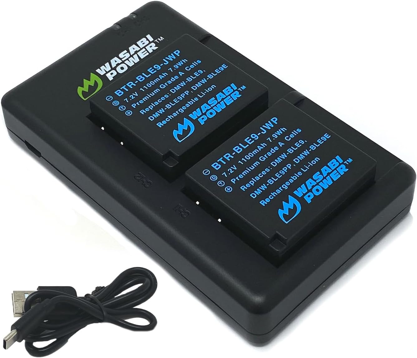 Amazon.com : Wasabi Power Battery (2-Pack) & USB-C Dual Charger for ...