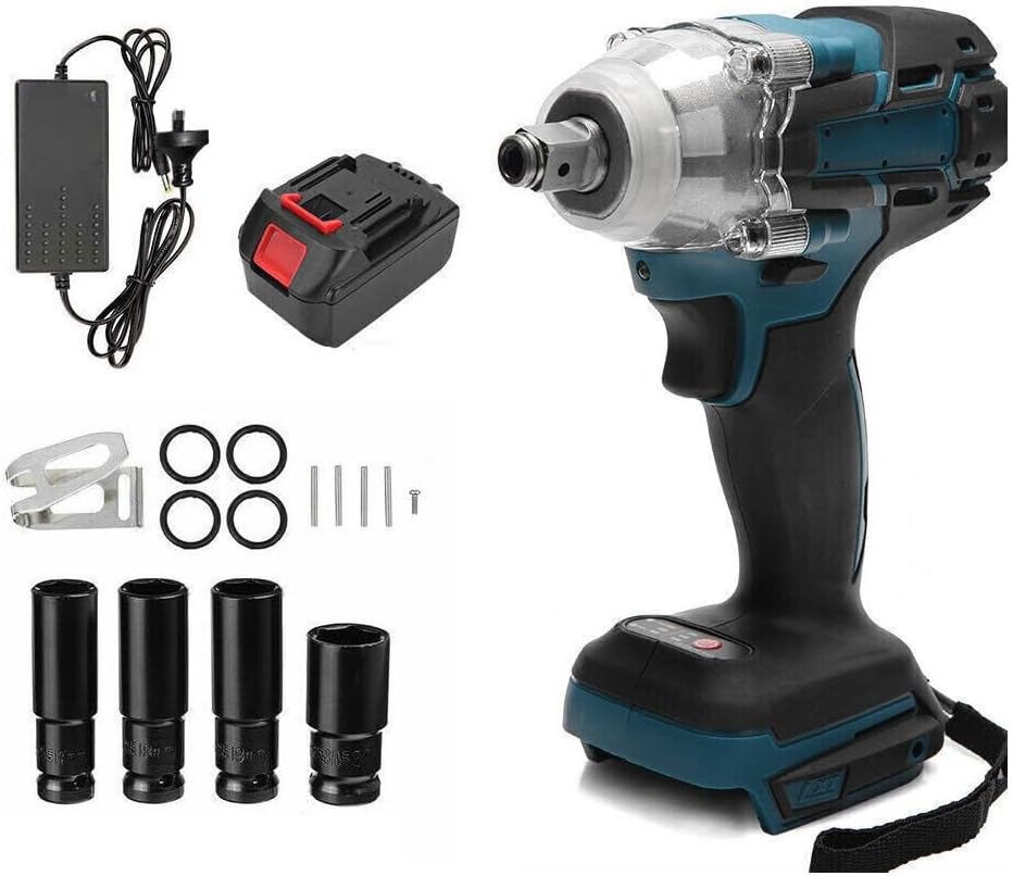 LEDON 1/2" Cordless Impact Wrench Driver Brushless Rattle Gun 18V ...