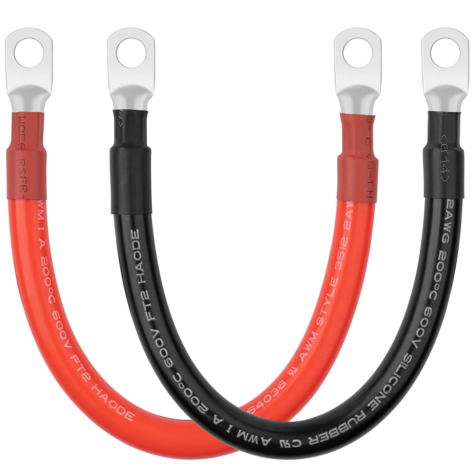 Amazon.com: Battery Inverter Cable 2AWG Set with Terminals(3/8" Lug) 1 ...