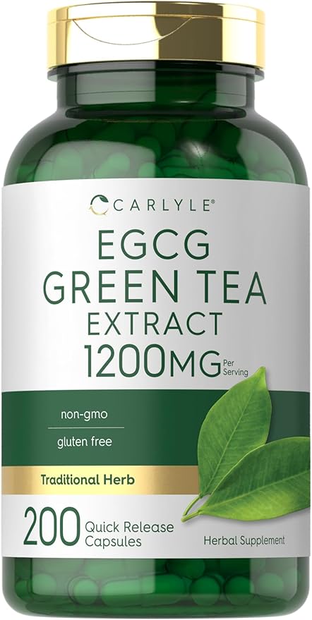 Amazon.com: Carlyle EGCG Green Tea Extract Supplement | 1200mg | 200 ...