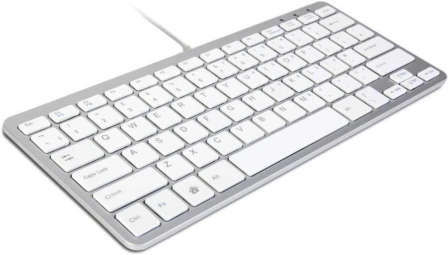 GMYLE Ultra Thin Wired USB Mini Keyboard - Metallic Silver + White ...