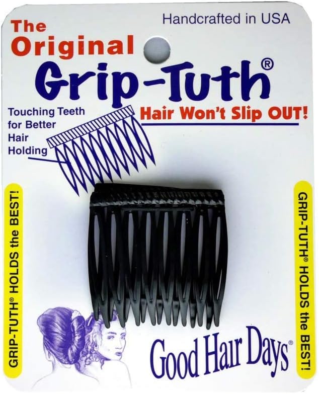 Good Hair Days The Original Grip-Tuth Hair Combs, Set of 2, 40074 Black ...