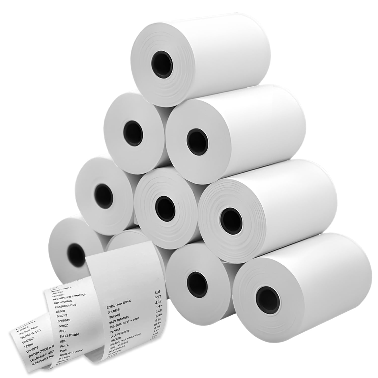 10 Rollos Papel Termico 57x40mm,Térmicos Caja registradora, Clip ...